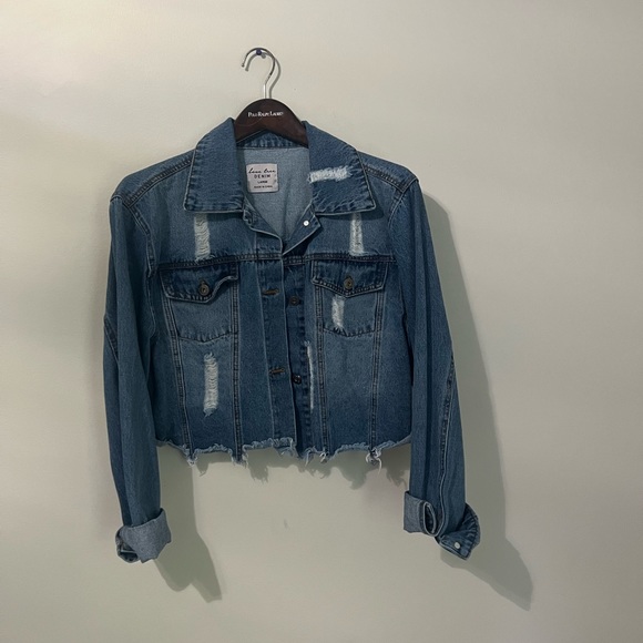 Love Tree | Jackets & Coats | Love Tree Distressed Denim Jacket | Poshmark